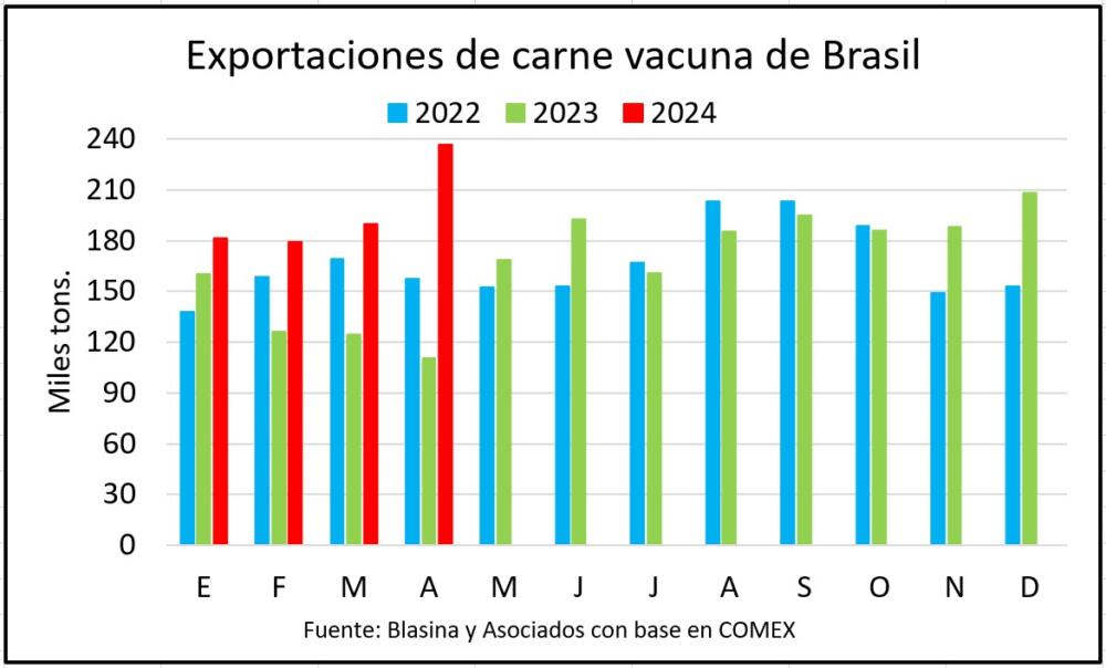 Nuevo récord mensual de exportaciones de carne de Brasil - Blasina y ...