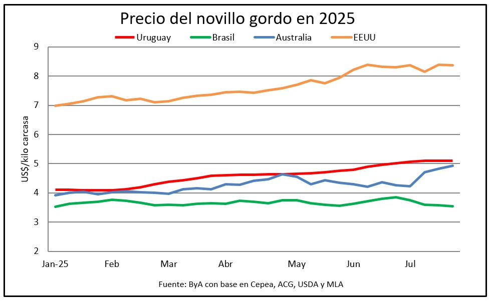 El novillo pelea los US$ 3,50 en Brasil y se acerca a US$ 8,50 en EEUU ...
